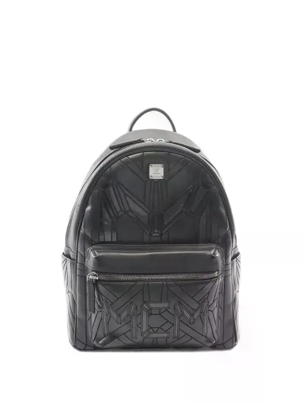 Mcm Geometric Logo Print Backpack