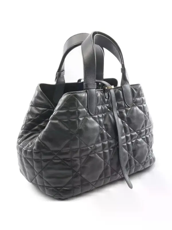 Dior 2010s Medium Toujours Macro Cannage Tote Bag - Black