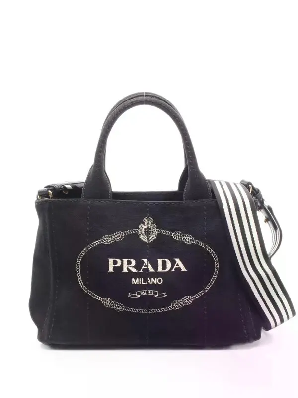 Prada 2000s Canapa Canvas Tote Bag