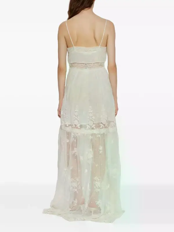 LoveShackFancy Lace-trim Embroidered Maxi Dress - Neutrals