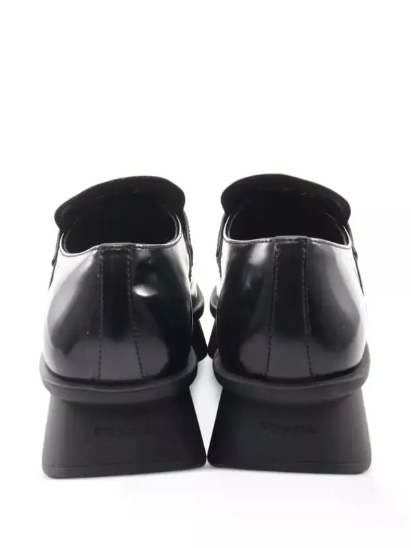 Prada Leather Platform Loafers - Black
