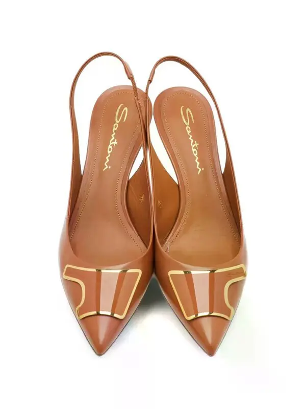 Santoni Pointed-toe Slingback Pumps