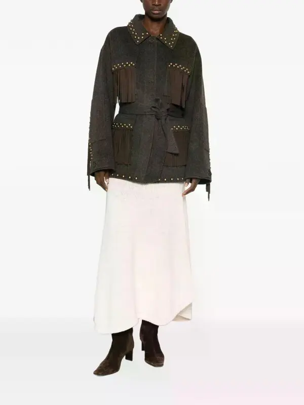 P.a.r.o.s.h Embellished Fringe-trim Wool Jacket