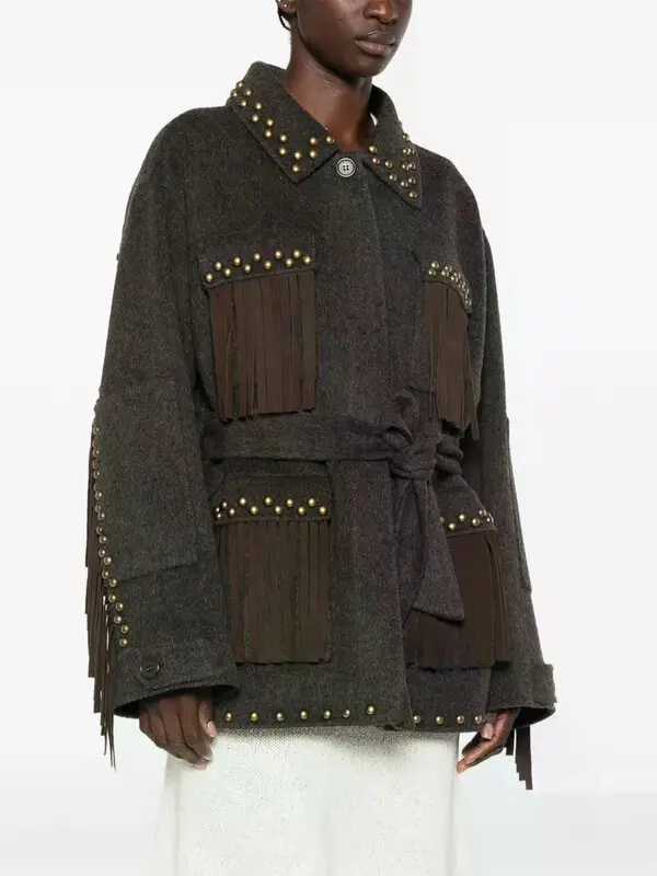 P.a.r.o.s.h Embellished Fringe-trim Wool Jacket
