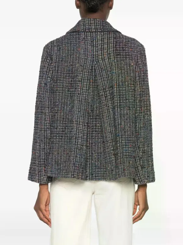 NIU Check-pattern Double-breasted Jacket