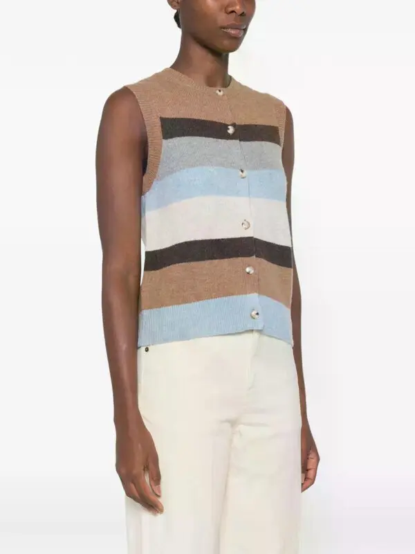 YERSE Striped Knit Gilet