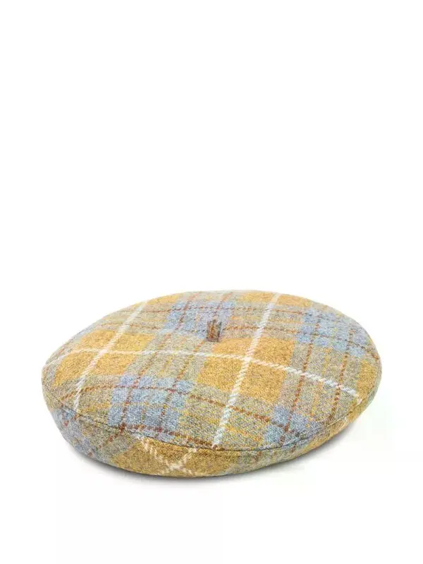 VIVIENNE WESTWOOD Tartan Wool Beret - Yellow
