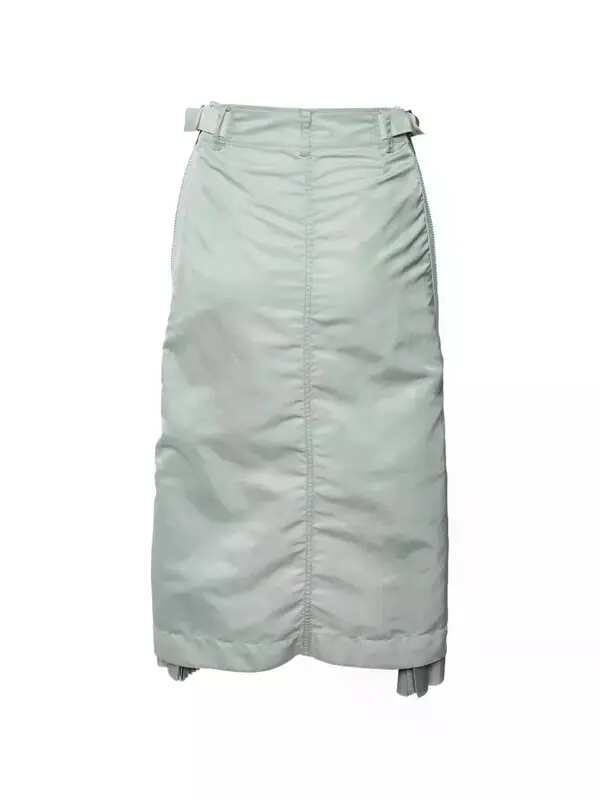 Sacai Pleated Midi Skirt With Zip Detailing
