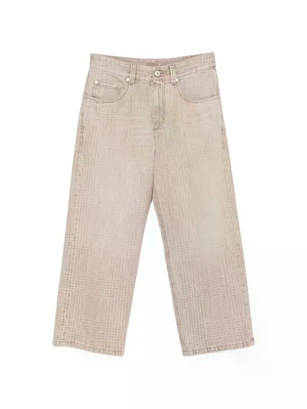 Brunello Cucinelli Prince Of Wales Check Jeans - Neutrals