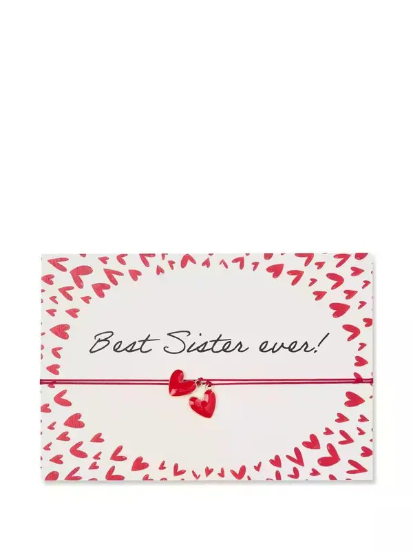 BY VIVI Heart-charm Cord Postcard - White