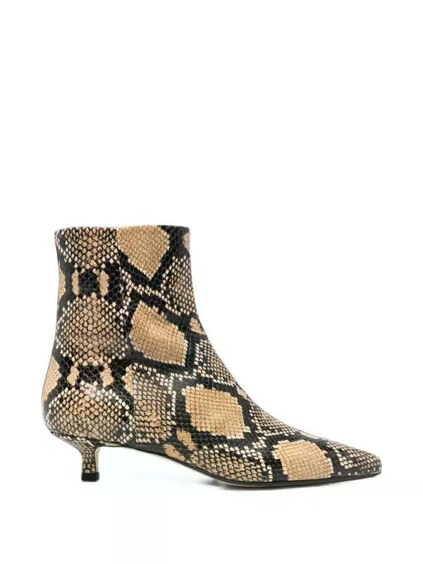 AeydĒ Sofie Snakeskin-effect Leather Ankle Boots