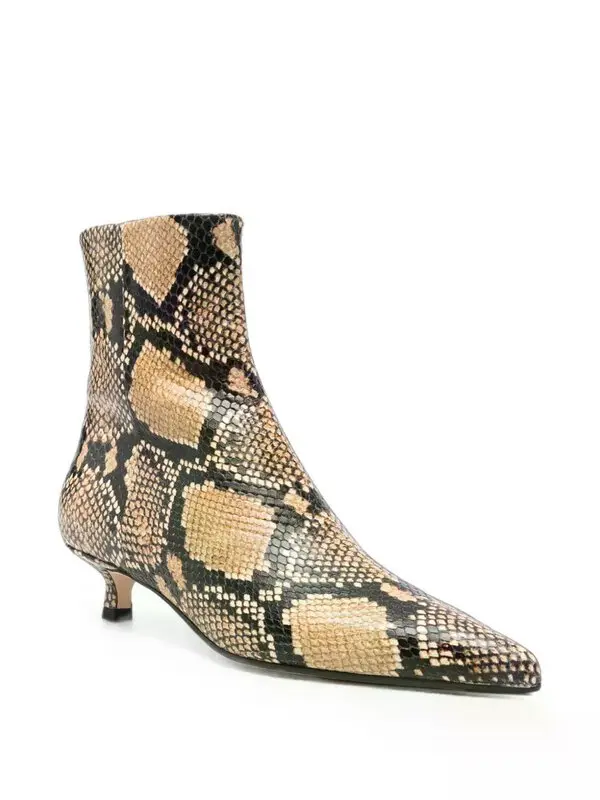 AeydĒ Sofie Snakeskin-effect Leather Ankle Boots