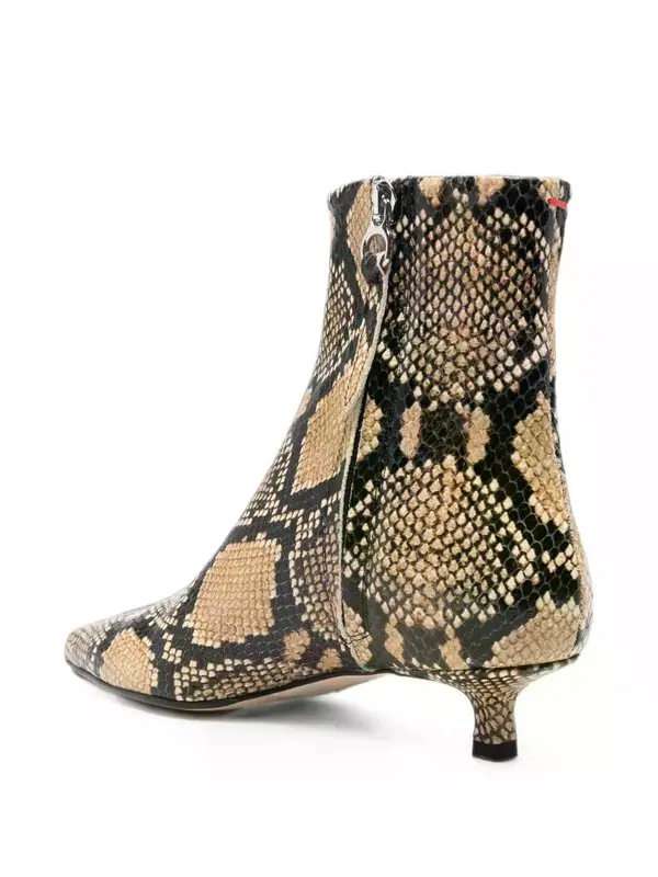 AeydĒ Sofie Snakeskin-effect Leather Ankle Boots