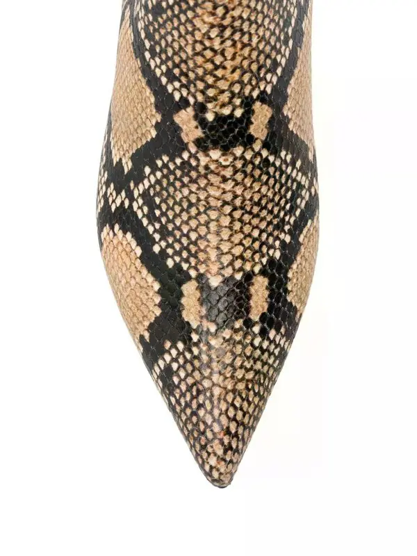 AeydĒ Sofie Snakeskin-effect Leather Ankle Boots