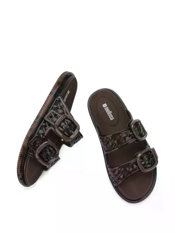 Melissa Possession Buckle Fastening Slides - Brown