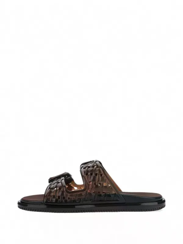 Melissa Possession Buckle Fastening Slides - Brown