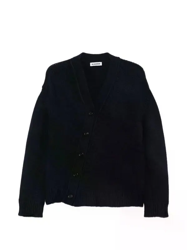 JIL SANDER Asymmetric Ribbed-knit Cardigan