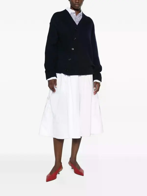 JIL SANDER Asymmetric Ribbed-knit Cardigan