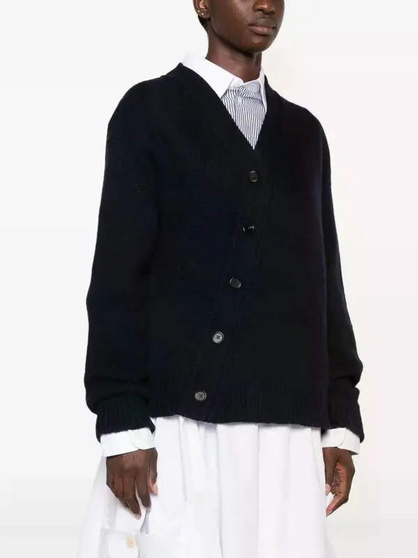 JIL SANDER Asymmetric Ribbed-knit Cardigan