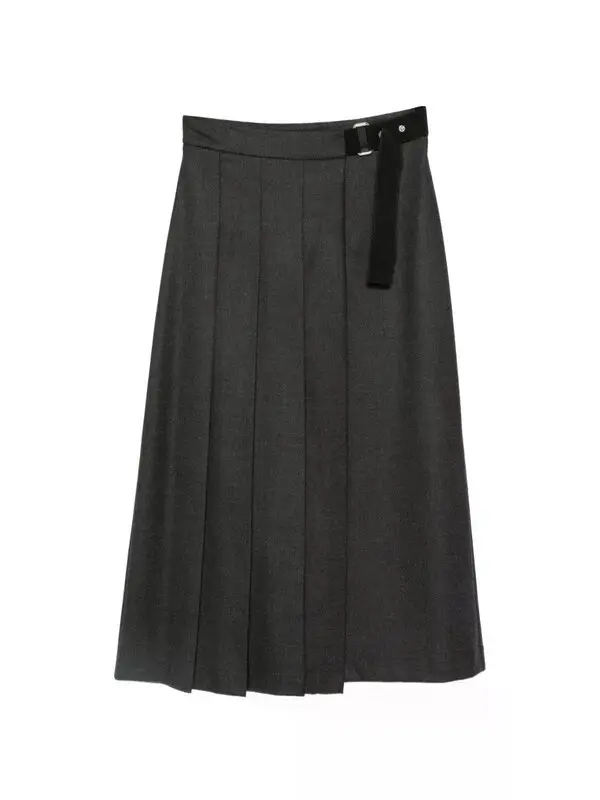 P.a.r.o.s.h Pleated Buckle-fastening Maxi Skirt