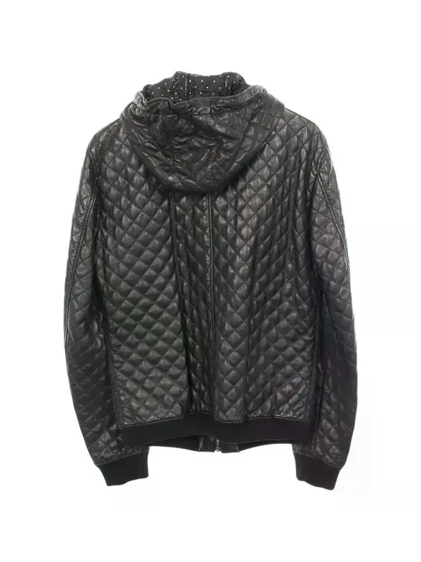 Dolce & Gabbana Quilted Leather Hooded Jacket