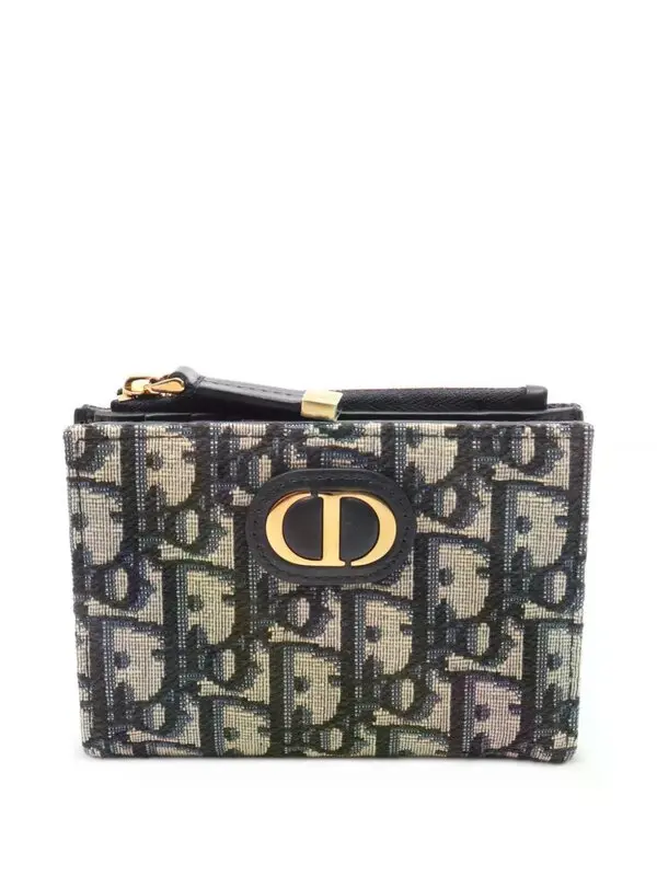 Dior 2020s 30 Montaigne Dahlia Oblique Bi-fold Wallet - Neutrals