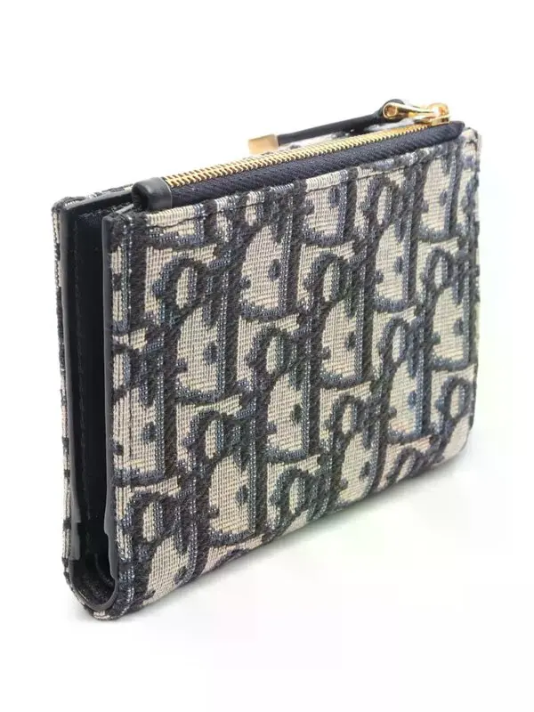 Dior 2020s 30 Montaigne Dahlia Oblique Bi-fold Wallet - Neutrals
