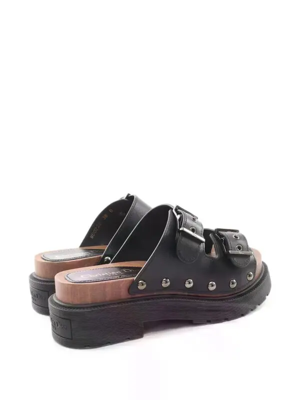 Dior Leather Buckled Platform Sandals