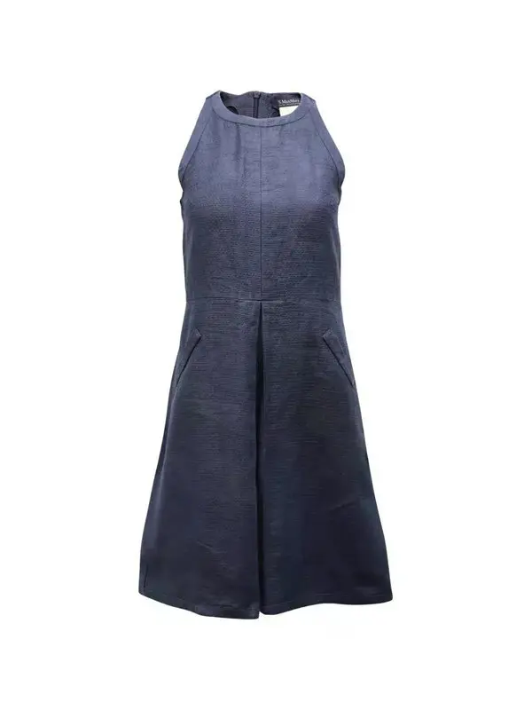 Max Mara Halterneck Sleeveless Textured Dress