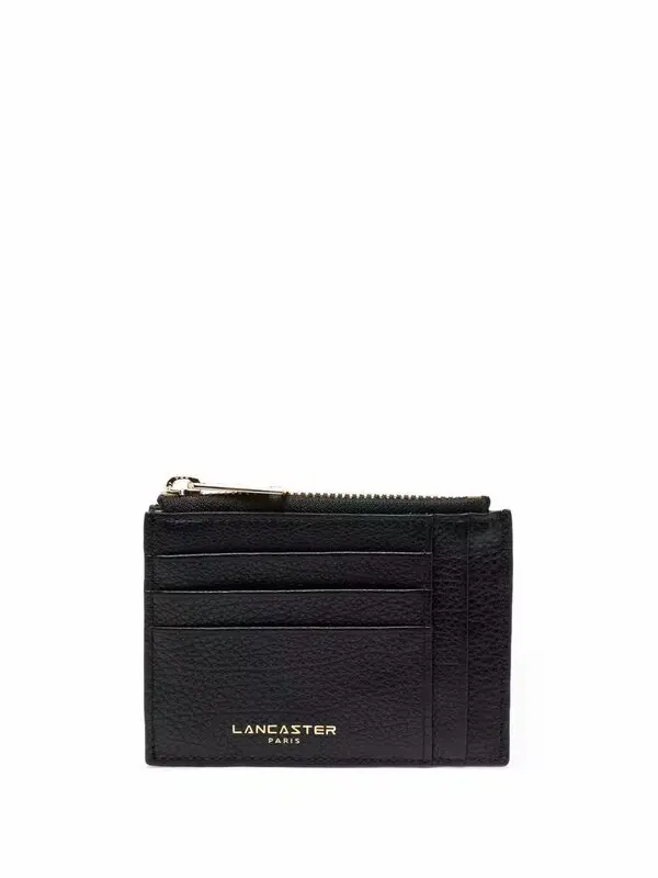 LANCASTER Embossed Logo Leather Wallet - Black