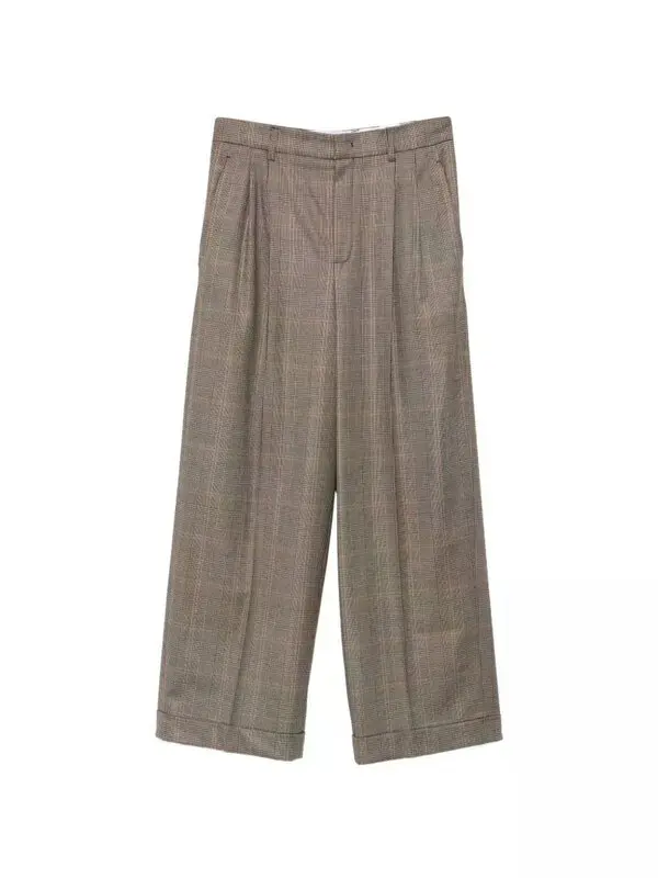 ROSSI Nevin Check-pattern Wide-leg Trousers
