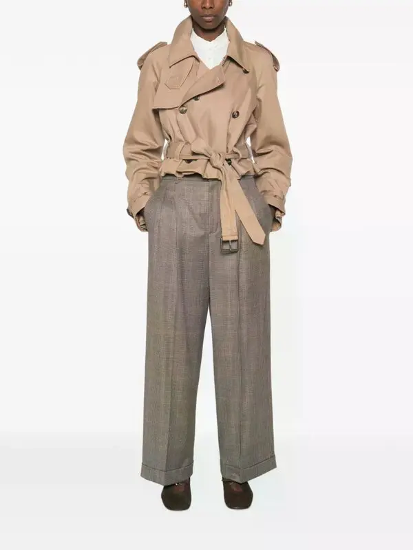 ROSSI Nevin Check-pattern Wide-leg Trousers