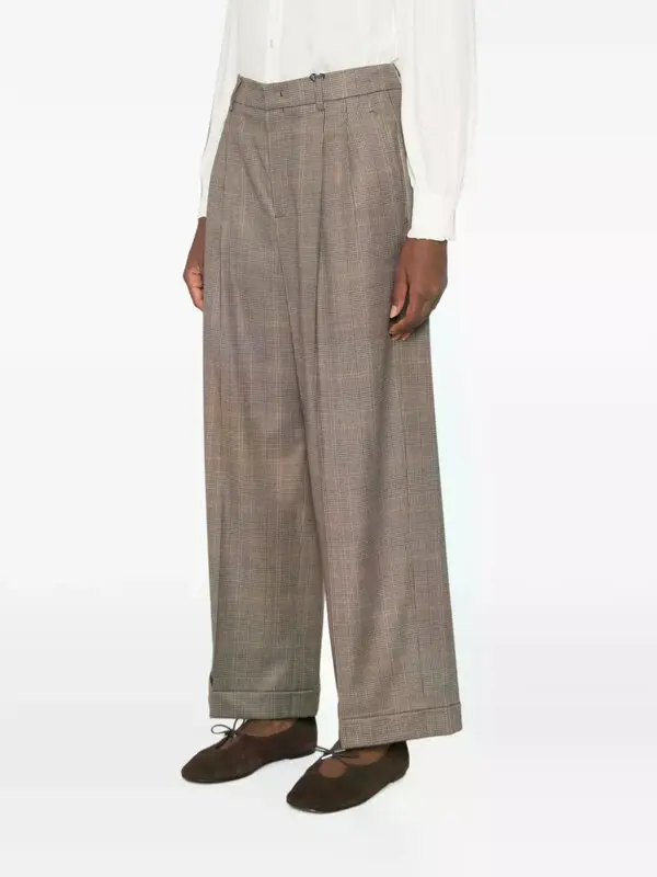 ROSSI Nevin Check-pattern Wide-leg Trousers