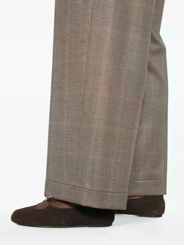 ROSSI Nevin Check-pattern Wide-leg Trousers