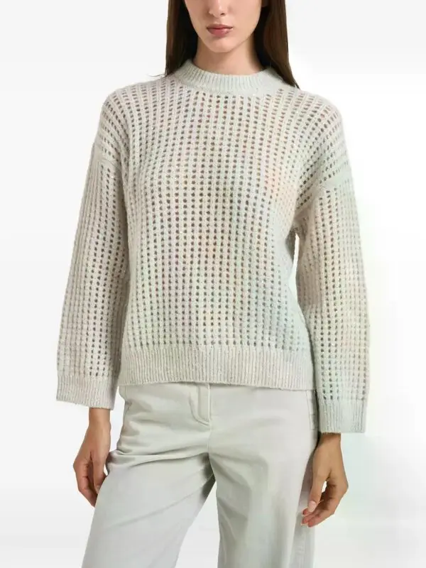 Peserico Sequin-embellished Open-knit Sweater