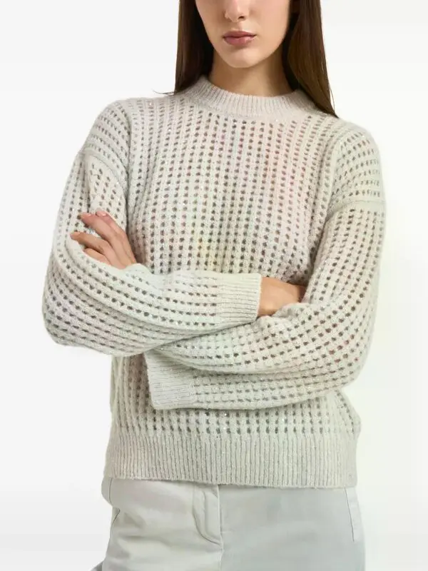 Peserico Sequin-embellished Open-knit Sweater