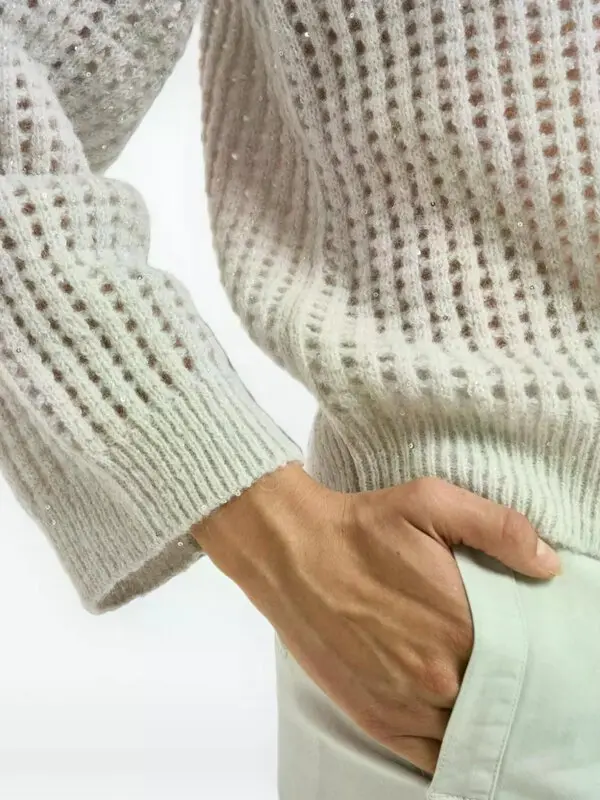 Peserico Sequin-embellished Open-knit Sweater