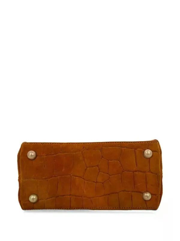 Cult Gaia Croc-effect Suede Crossbody Bag