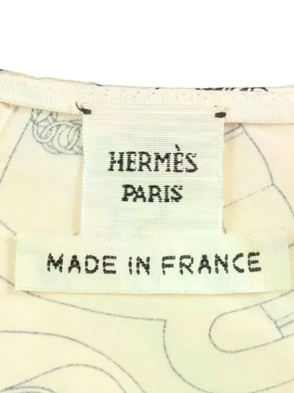 Hermès Silk Eperon D'or Print Belted Blouse