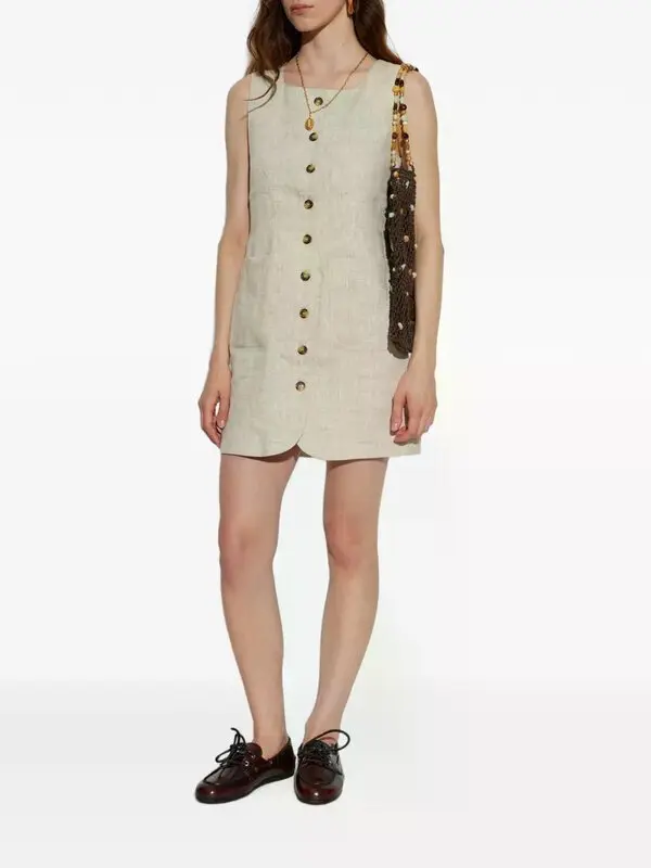 Posse Emma Linen Button-down Mini Dress