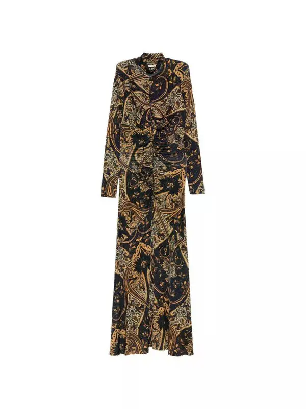 Ulla Johnson Ida Paisley-print Ruched Maxi Dress - Blue