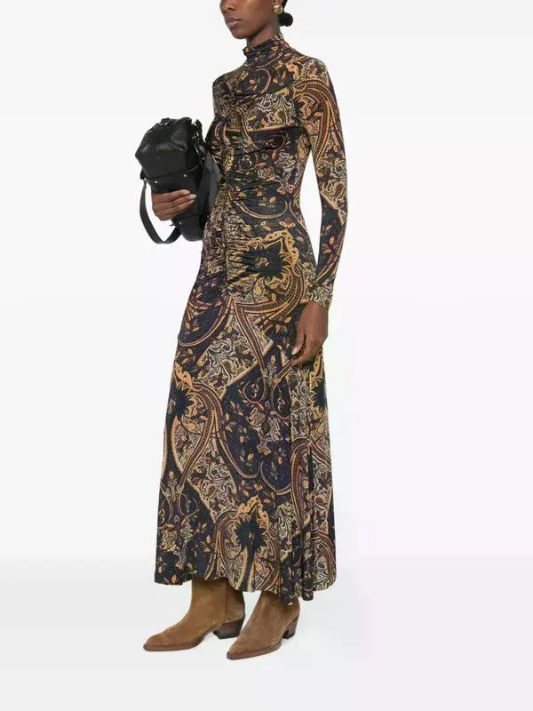 Ulla Johnson Ida Paisley-print Ruched Maxi Dress - Blue