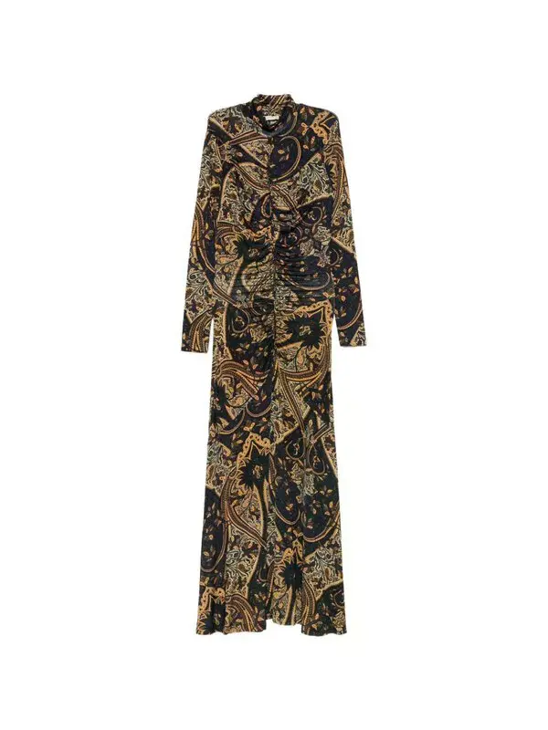 Ulla Johnson Ida Paisley-print Ruched Maxi Dress - Blue