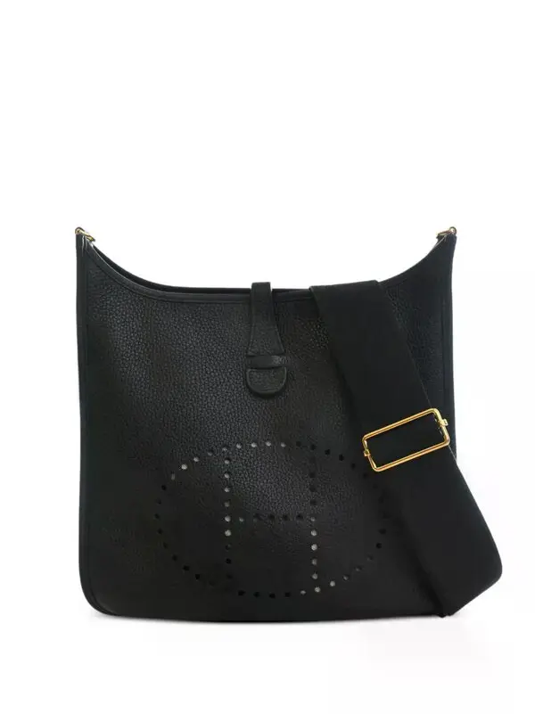 Hermès Clemence Leather Evelyne Crossbody Bag - Black