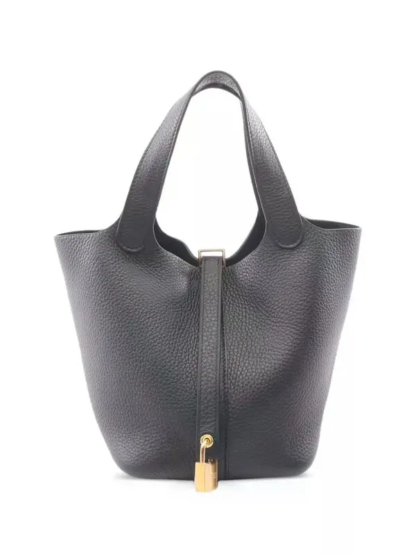 Hermès 2025 Pm Picotin Lock Leather Tote Bag - Black