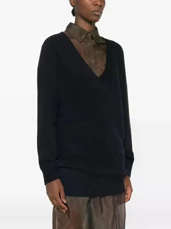 MAISON MARGIELA V-neck Raglan-sleeve Fine Knit Sweater
