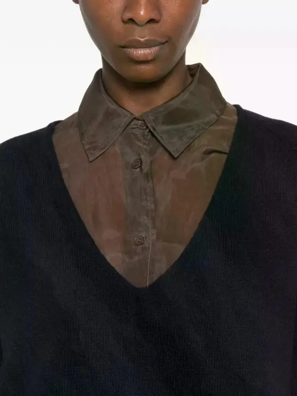 MAISON MARGIELA V-neck Raglan-sleeve Fine Knit Sweater