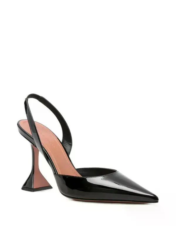 Amina Muaddi Hollis Patent Slingback Pumps