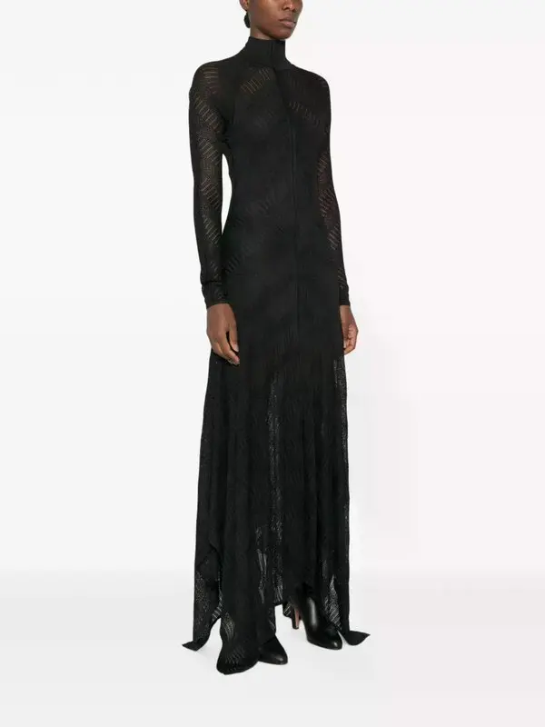 Zimmermann Asymmetric Pointelle-knit Handkerchief-hem Maxi Dress