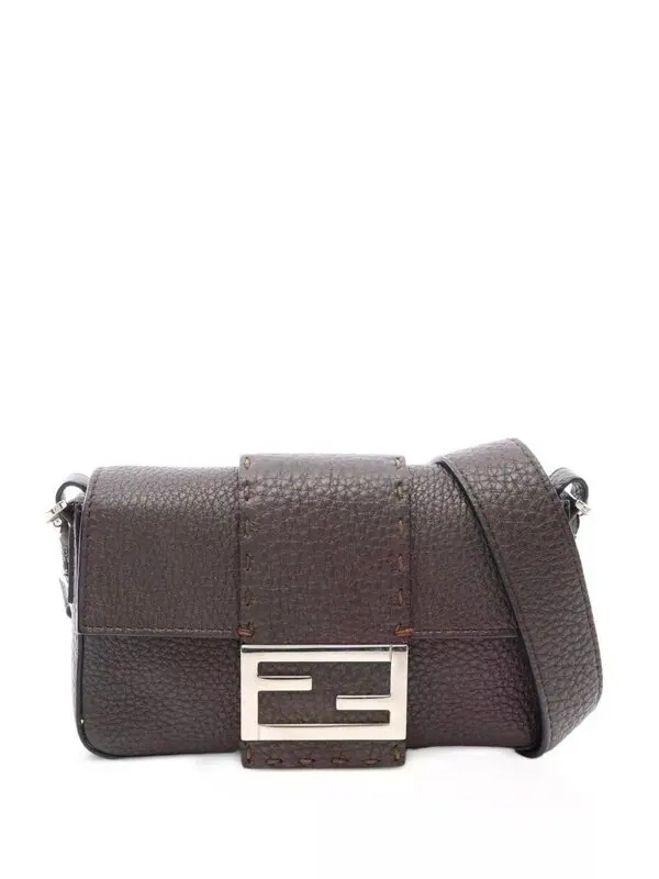 Fendi Selleria Ff Logo Shoulder Bag - Brown